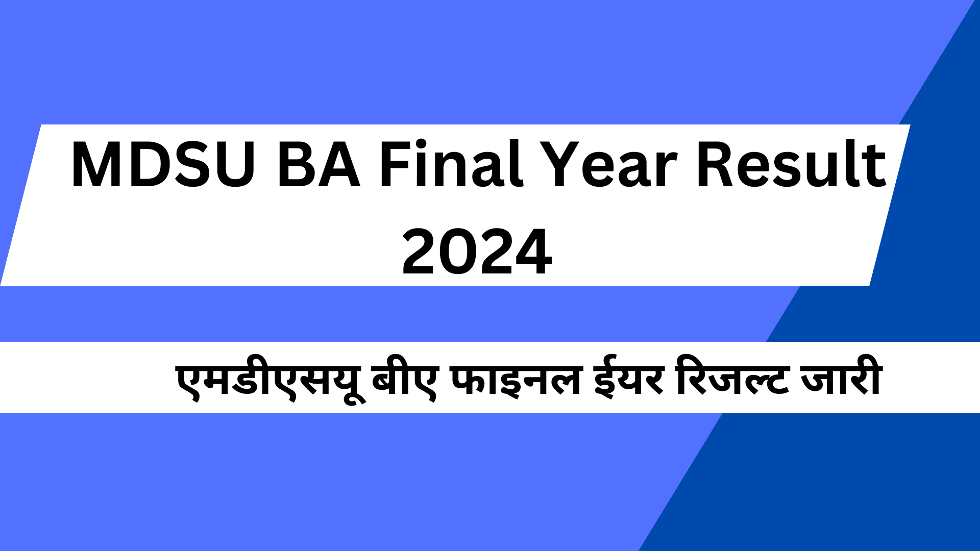 MDSU BA Final Year Result 2024 | एमडीएसयू बीए फाइनल ईयर रिजल्ट चेक करने के लिए यहां जाएं