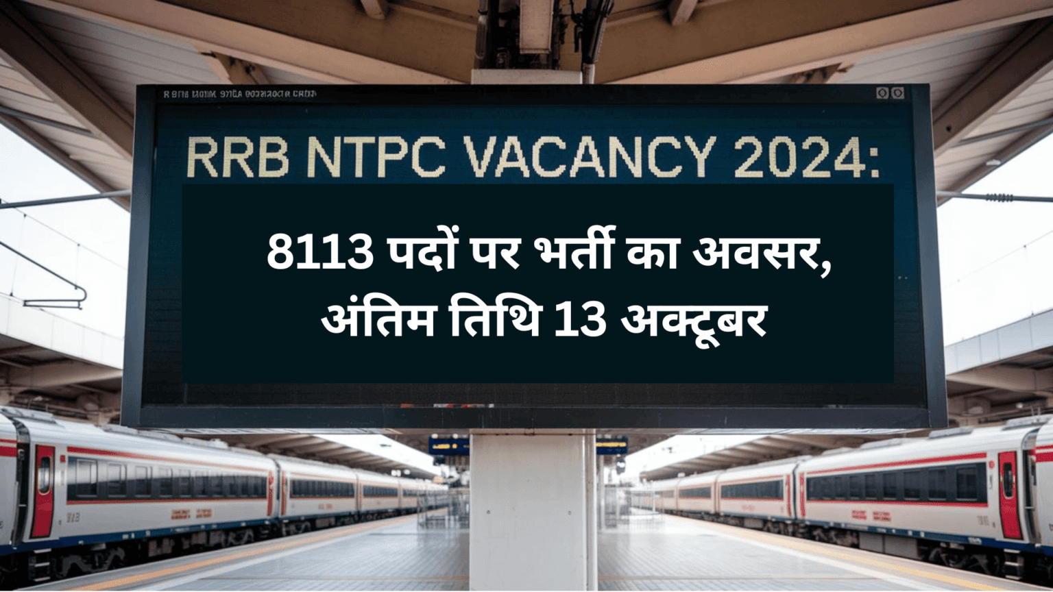 RRB NTPC Vacancy 2024: 8113 पदों पर भर्ती का अवसर, अंतिम तिथि 13 अक्टूबर